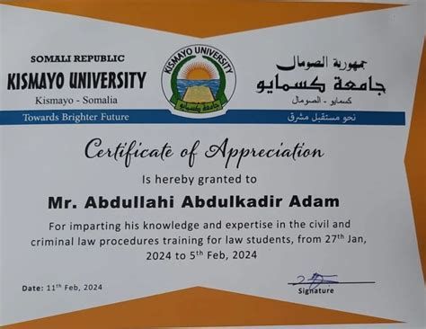 It Was A Privilege For Me To Facilitate A Two Week Training On Somali