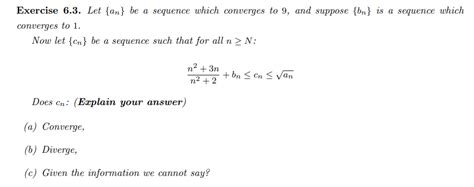 solved exercise 6 3 let {an} be a sequence which converges