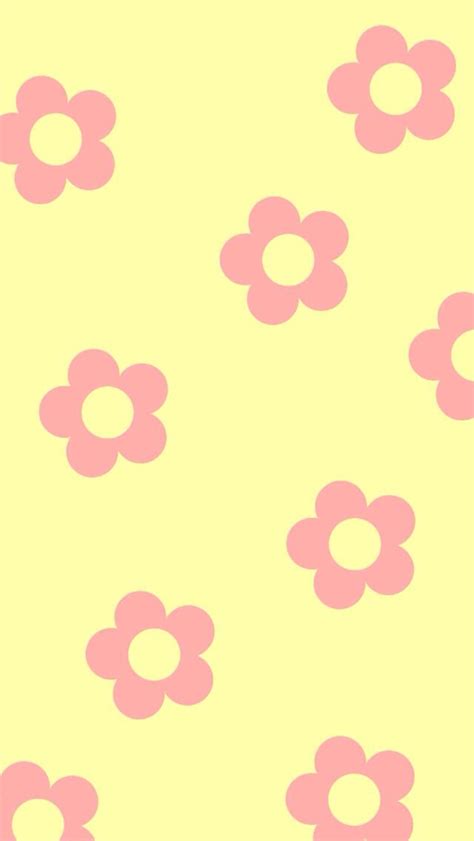 Yellow Wallpaper With Pink Flowers At Patrick Christie Blog