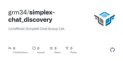 Github Grm34simplex Chatdiscovery Unofficial Simplex Chat Group