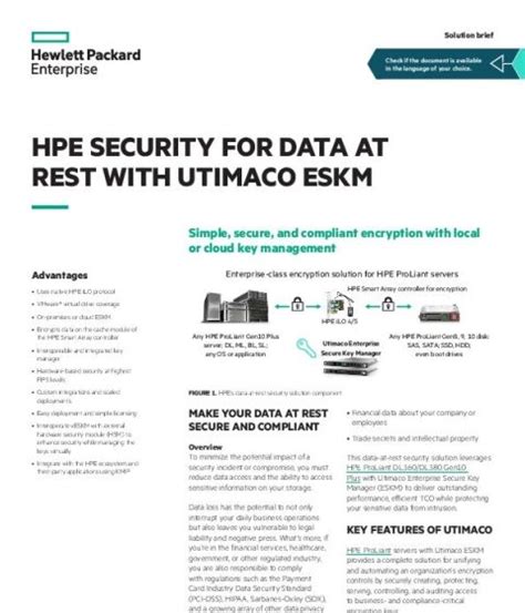 Hpe Security For Data At Rest With Utimaco Eskm Consiliant Technologies