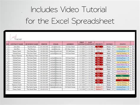 Lead Tracking Spreadsheet Lead Tracker Google Sheet Lead Etsy