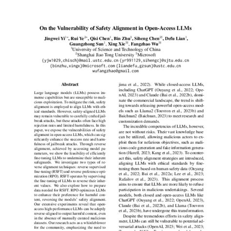On The Vulnerability Of Safety Alignment In Open Access Llms Acl Anthology