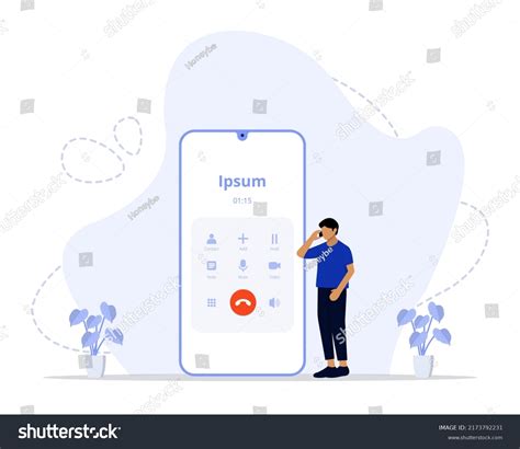 Call Screen Smartphone Interface Vector Template Stock Vector Royalty Free