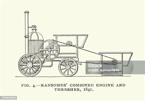 증기 기관 산업 혁명 견인 엔진 Ransomes의 복합 엔진과 탈곡기의 역사 1841 빅토리아 시대 19 세기 0명에 대한 스톡