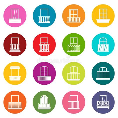 Window Forms Icons Many Colors Set Stock Vector Illustration Of House