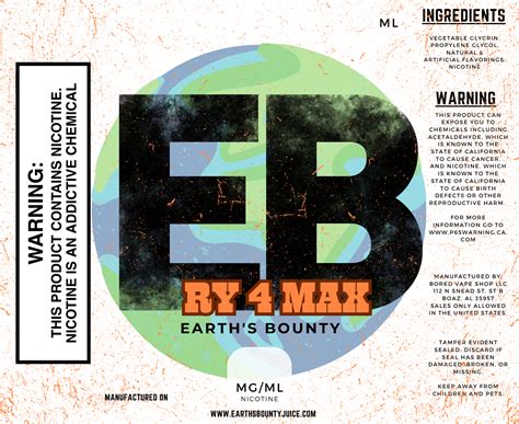 Ry4 Max By Earths Bounty E Juice