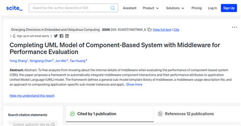 Completing Uml Model Of Component Based System With Middleware For Performance Evaluation