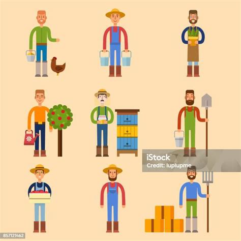농부 캐릭터 남자 농업 사람 직업 농촌 정원사 작업자 사람들이 벡터 일러스트 레이 션 귀여운에 대한 스톡 벡터 아트 및 기타 이미지 귀여운 기업 재무와 산업 낙서