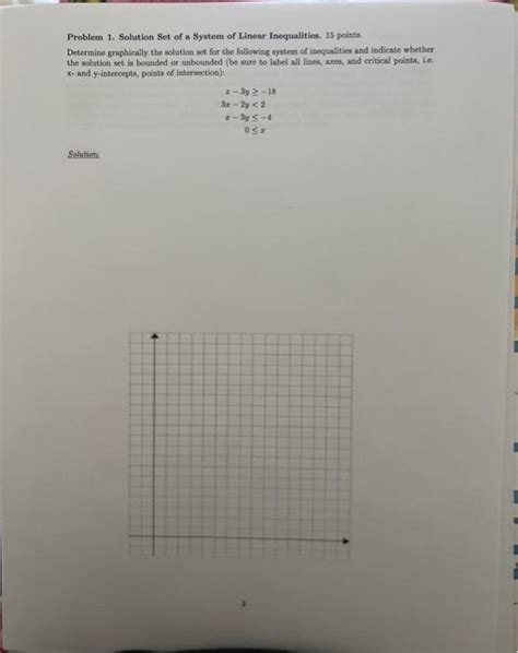 Solved Problem Solution Set Of A System Of Linear Chegg Com