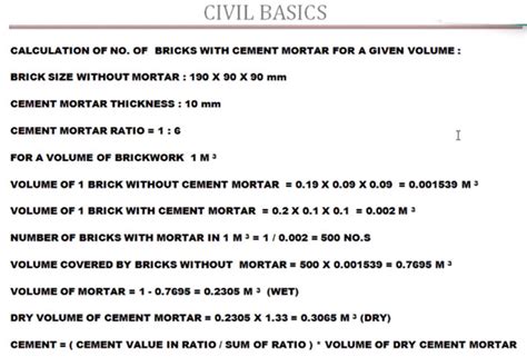 Quantity Of Cement Sand Calculation In Mortar Construction Video Tutorial