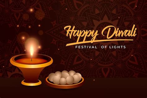 디왈리 축하를 위한 그라데이션 배경 무료 벡터