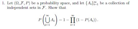 Solved Let Ω F P be a probability space and let Chegg com