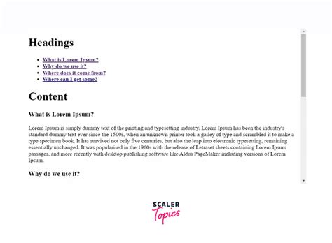 How To Add Internal Html Links Scaler Topics