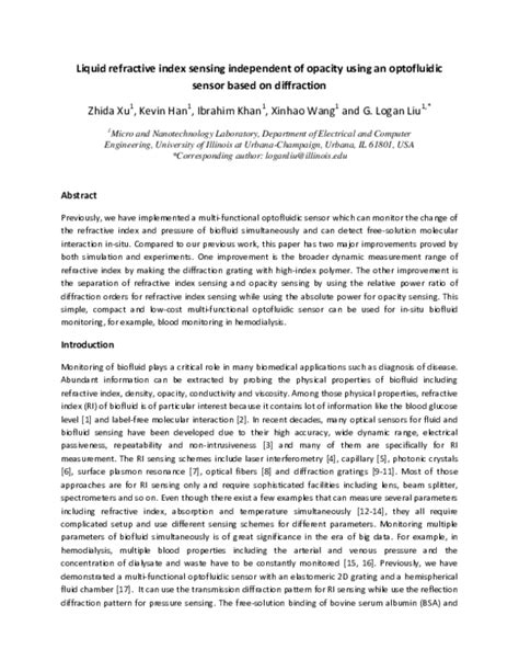 Pdf Liquid Refractive Index Sensing Independent Of Opacity Using An