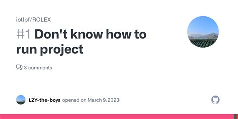 Don T Know How To Run Project Issue Iotlpf Rolex Github