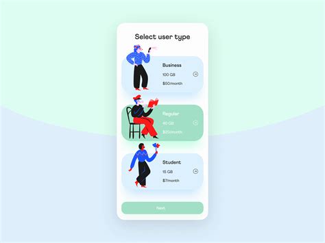 Select User Type Mobile By Yana Volkova On Dribbble