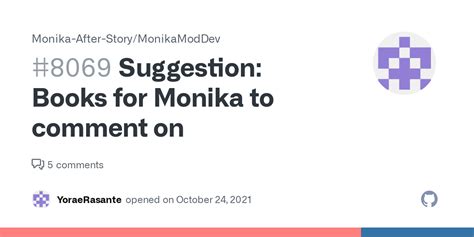suggestion books for monika to comment on · issue 8069 · monika after story monikamoddev · github