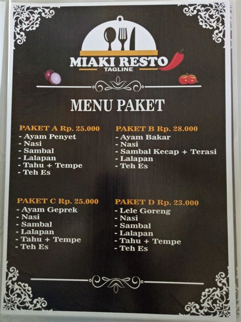 Menu At Resto Rumah Pohon Miaki Restaurant Dumai