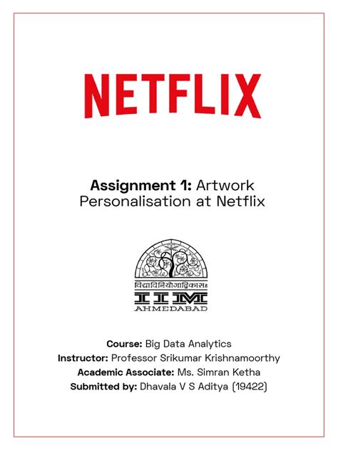Assignment 1 Artwork Personalisation At Netflix Pdf Netflix
