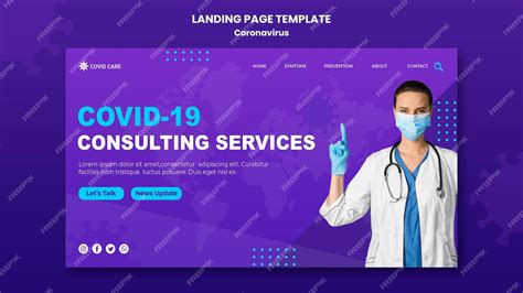 코로나 바이러스 방문 페이지 템플릿 무료 Psd 파일