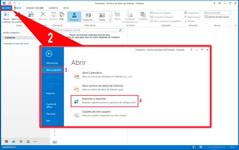 Pantallazoses Outlook 2013 Importar Contactos Desde Un Archivo Csv