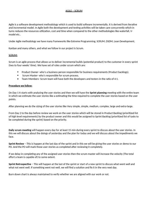 agile scrum docx pdf scrum software development agile software development
