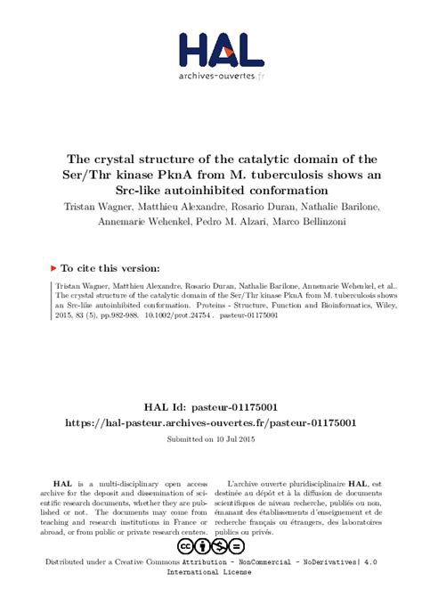 Pdf The Crystal Structure Of The Catalytic Domain Of The Serthr