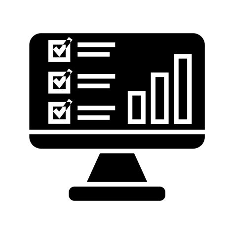 Illustration Of Data Analysis Monitor With Checklist And Graph Icon Vector Vector Art