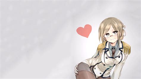 배경 화면 비디오 게임 애니메이션 소녀들 간타이 컬렉션 미니멀리즘 얼굴이 빨개지는 스타킹 안경 1920x1080 Lumir79 1355173 배경