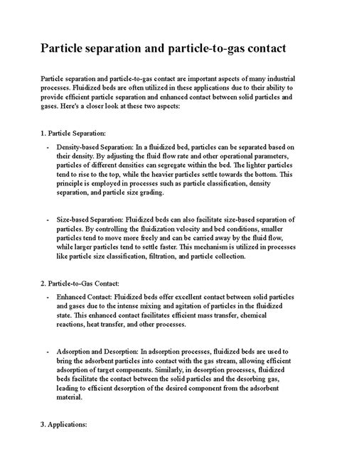 A Fluid Particle Separation And Particle Particle Separation And