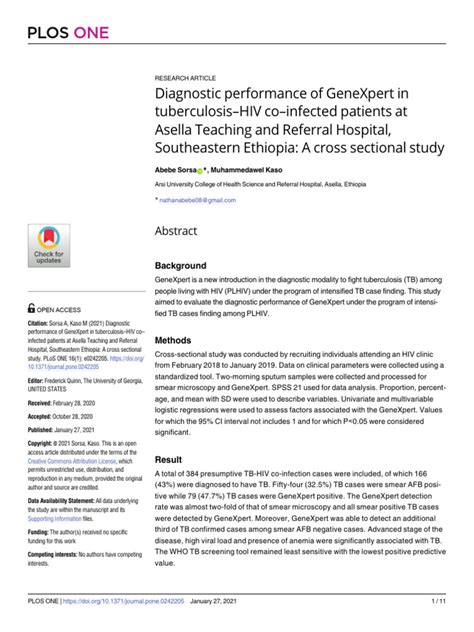 Genexpert Tb Pdf Tuberculosis Sensitivity And Specificity