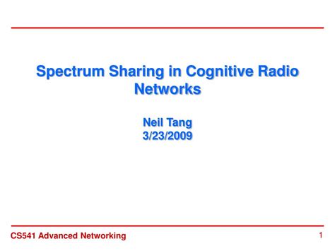 Ppt Spectrum Sharing In Cognitive Radio Networks Neil Tang 3232009 Powerpoint Presentation