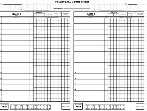 14 Free Sample Volleyball Score Sheet Templates Printable Samples