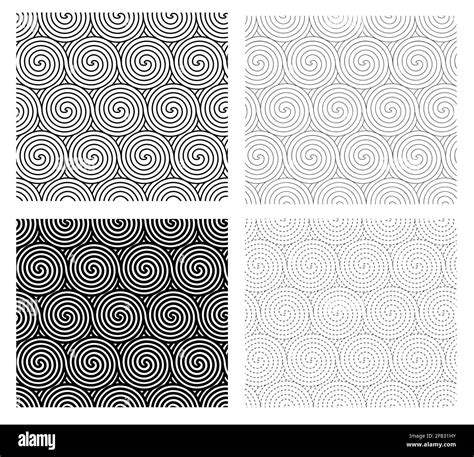 Set Of Seamless Spiral Line Pattern Vector Art Design Stock Vector Image And Art Alamy