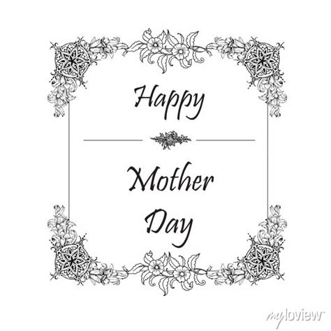Flores Fofos E Mão Escrito Texto Feliz Dia Das Mães • Adesivos Para A