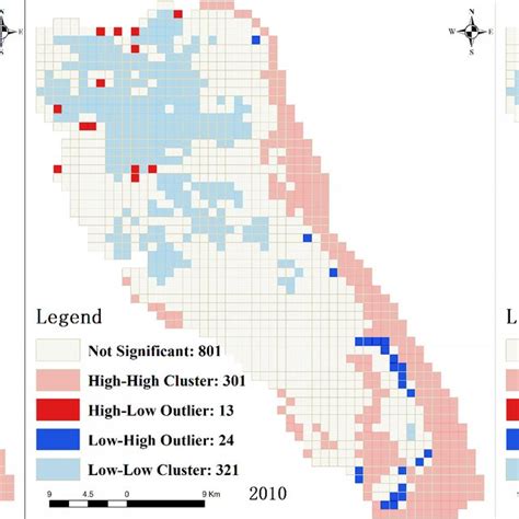 the local spatial autocorrelation analysis cluster graph of esd