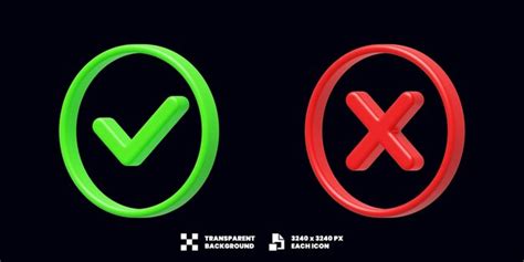 Галочка и крестик 3d Премиум Psd Файл