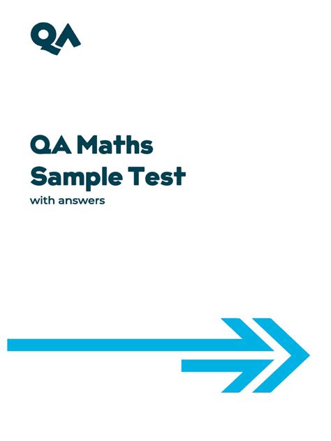 Qa Maths Sample Test With Answers Pdf