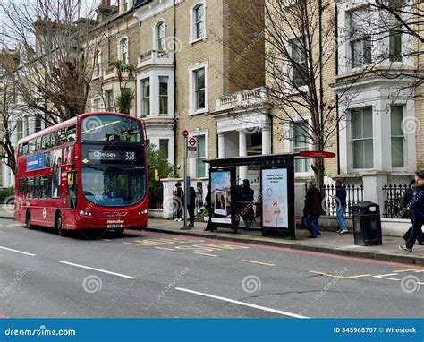 Tfl Bus Stop With Double Decker Bus 328 Editorial Photography Image