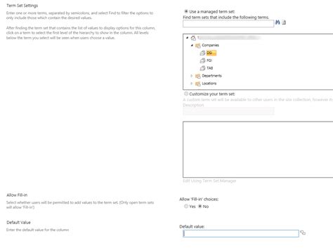 Sharepoint Online Term Set Not In Managed Metadata Column