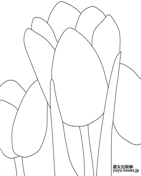高齢者レク素材 チューリップ／遊友出版｜定番塗り絵｜介護レク広場～レク素材やレクネタ（企画書）の無料ダウンロード