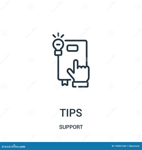Tips Icon Vector From Support Collection Thin Line Tips Outline Icon Vector Illustration Stock