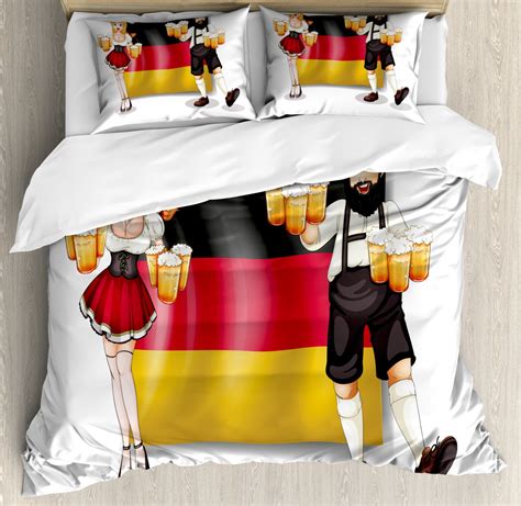 German King Size Duvet Cover Set German Flag With Man And Woman In