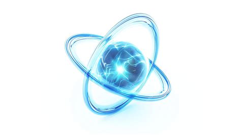 Premium Photo 3d Rendering Illustration Of A Glowing Blue Atom The Atom Has A Nucleus And Two