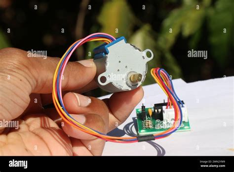 Stepper Motor Used In Various Hobby Electronics Projects Held In The