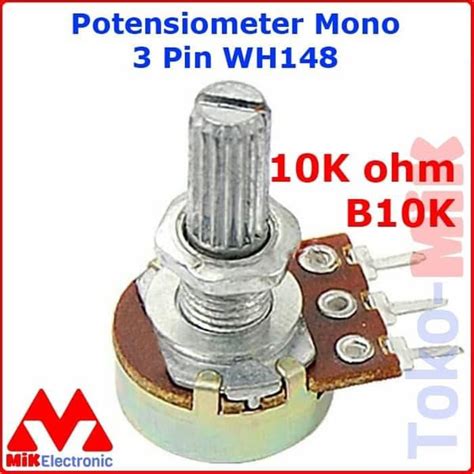 Jual New B10k 10k Potensiometer Mono Linear Potensio Meter Variable Resistor Mik Robot Shopee