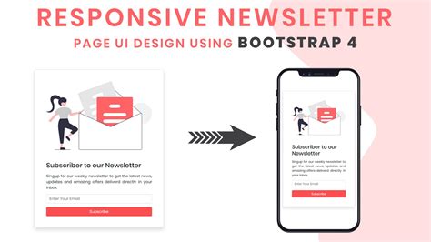 responsive newsletter page ui design with bootstrap code4education