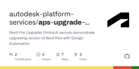 Github Autodesk Platform Servicesaps Upgrade Revit Files Revit File