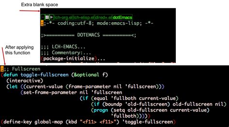 Macos Blank Space After Full Screen Emacs On Macosx Stack Overflow